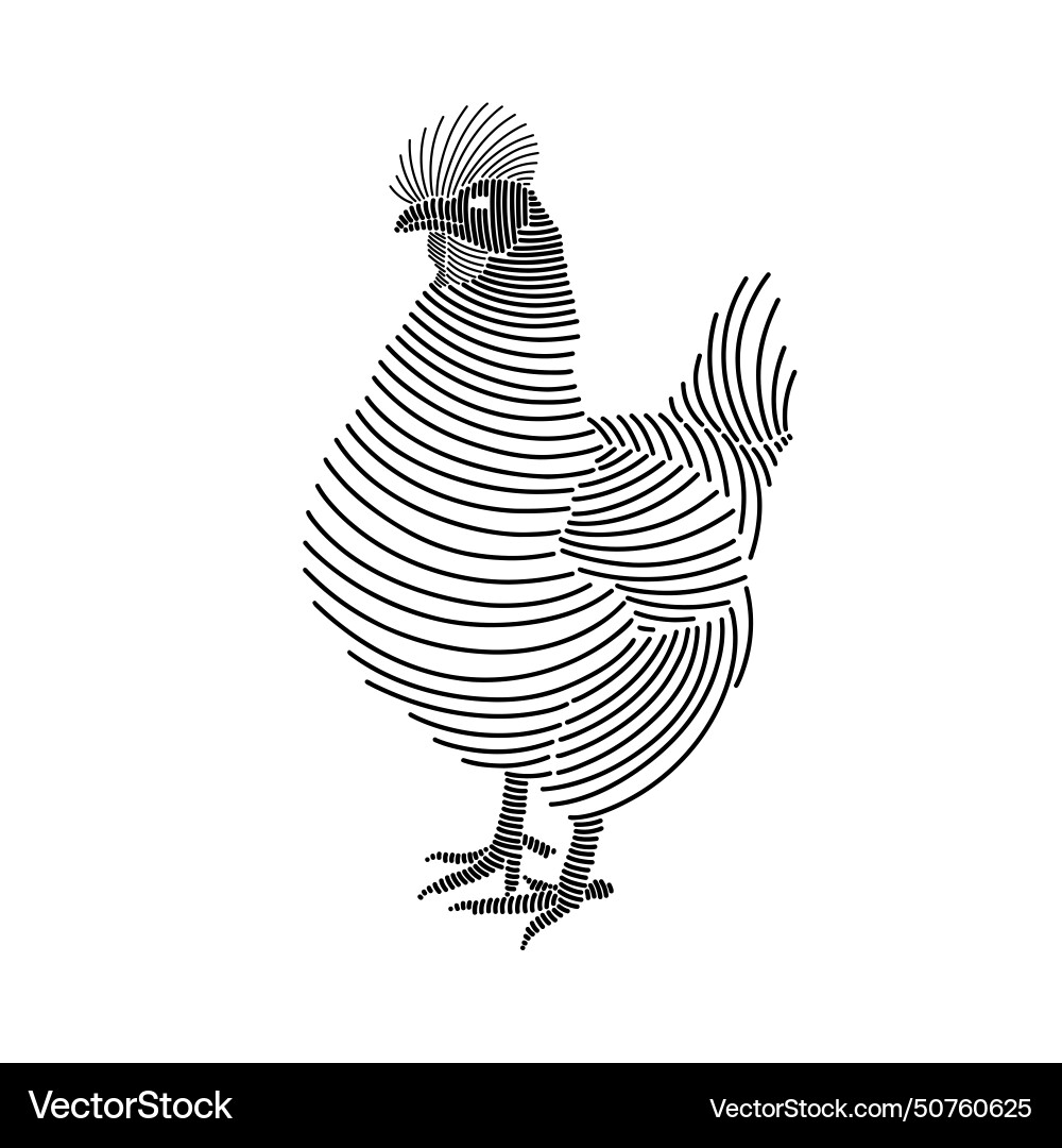 Simple line art of a hen 1 Royalty Free Vector Image