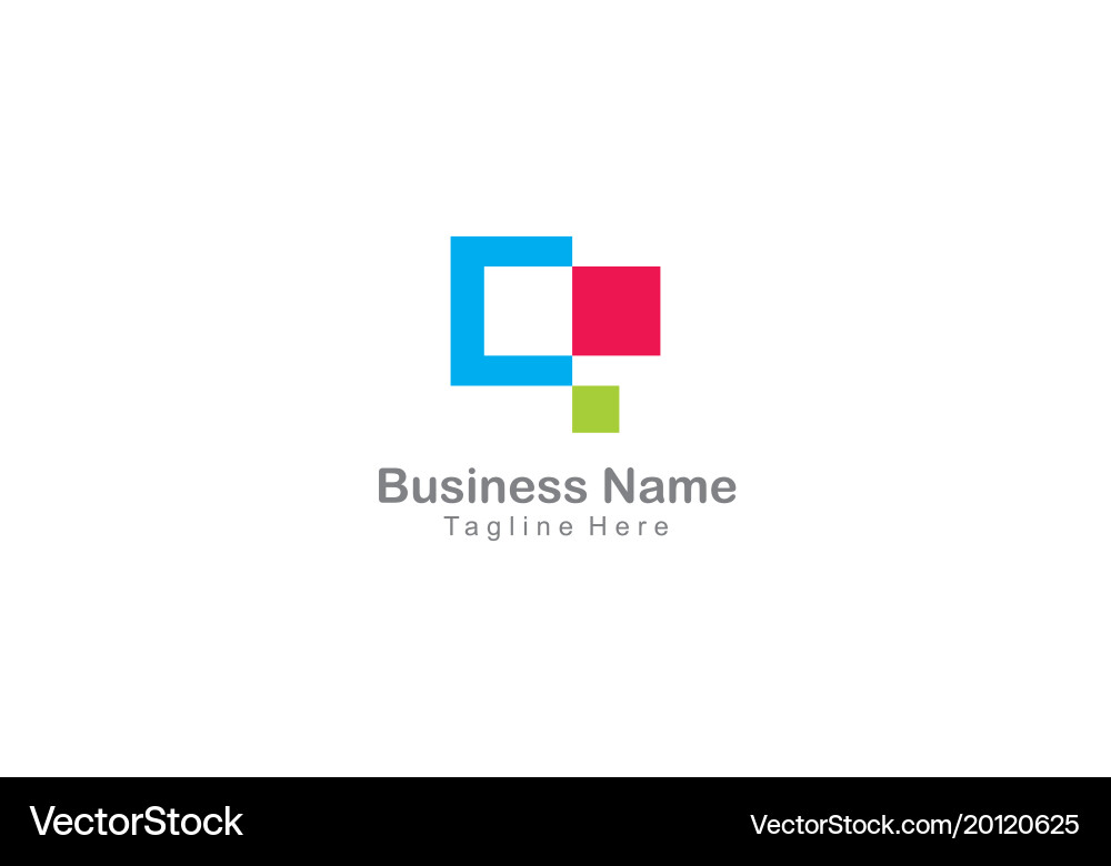 Square abstract technology company logo Royalty Free Vector
