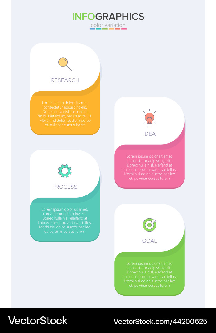 Vertical infographic design with icons and 4 Vector Image