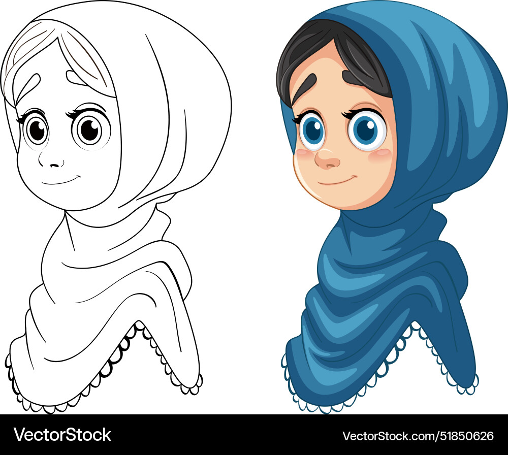 A young muslim girl Royalty Free Vector Image - VectorStock