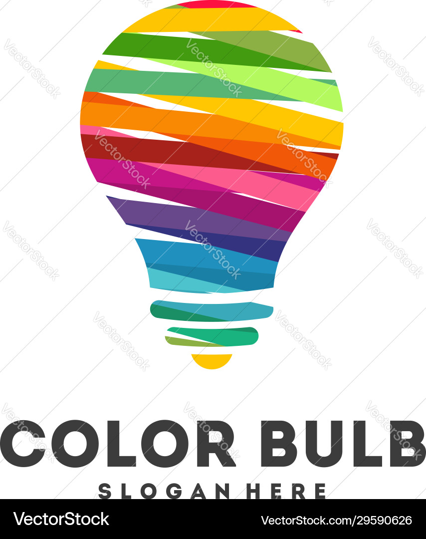 Abstract colorful tech bulb logo designs concept Vector Image
