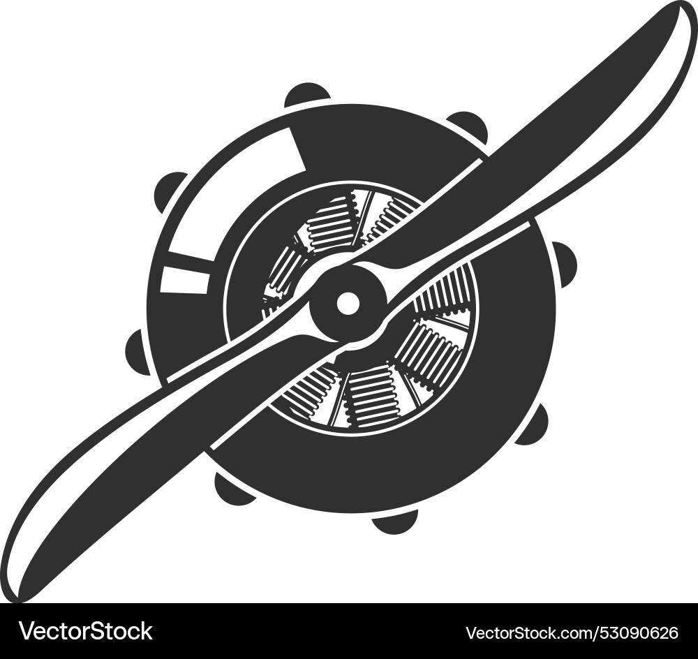 Avia propeller drawing retro rotating aircraft Vector Image