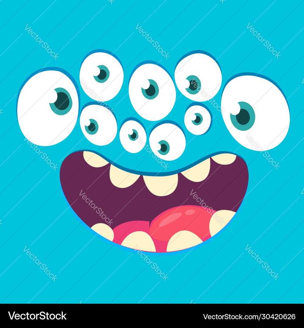 Cartoon monster face avatar halloween Royalty Free Vector