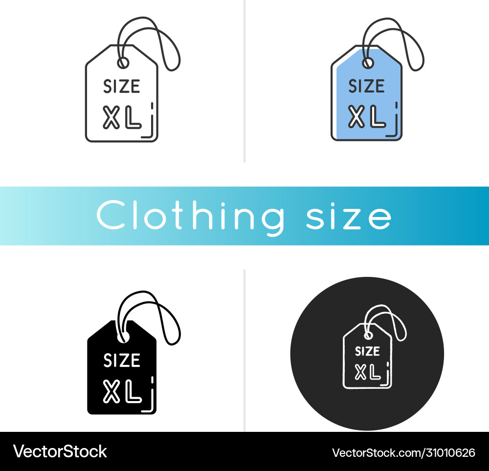 Extra large size label icon linear black and rgb Vector Image