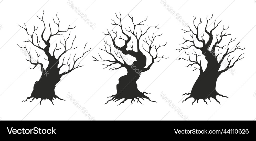 Halloween trees Royalty Free Vector Image - VectorStock