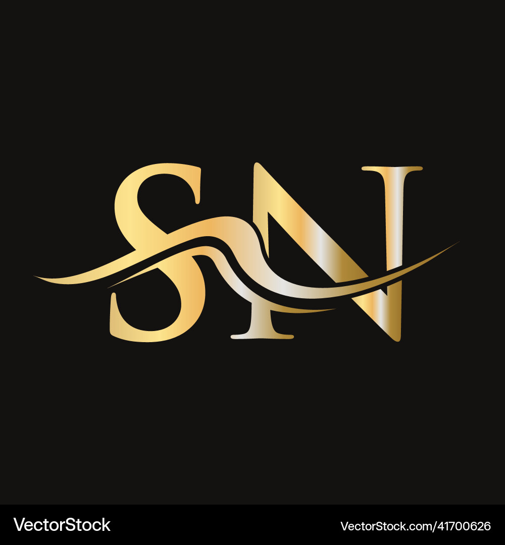 Letter sn logo design initial logotype Royalty Free Vector