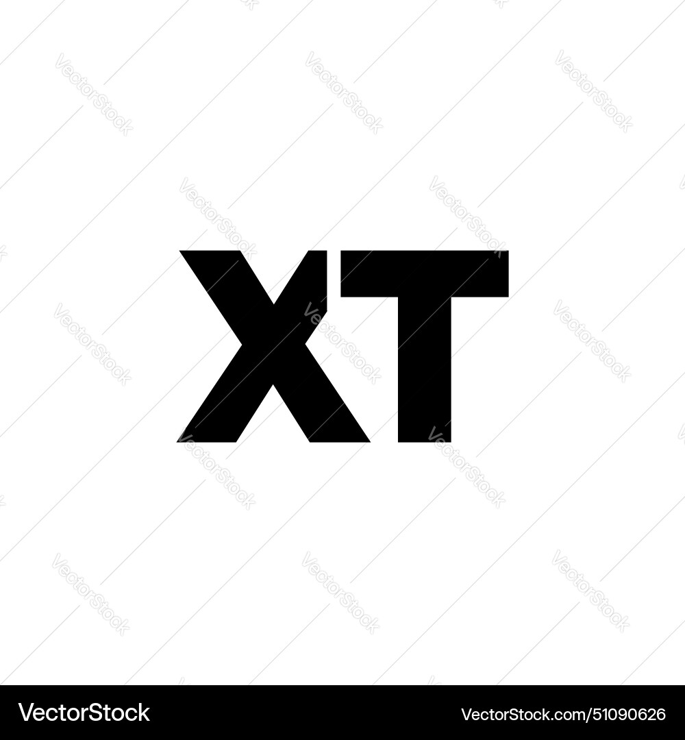 Letter x and t xt logo design template minimal Vector Image