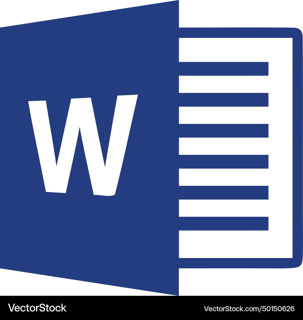 Microsoft Word Symbol Icon Royalty Free Vector Image