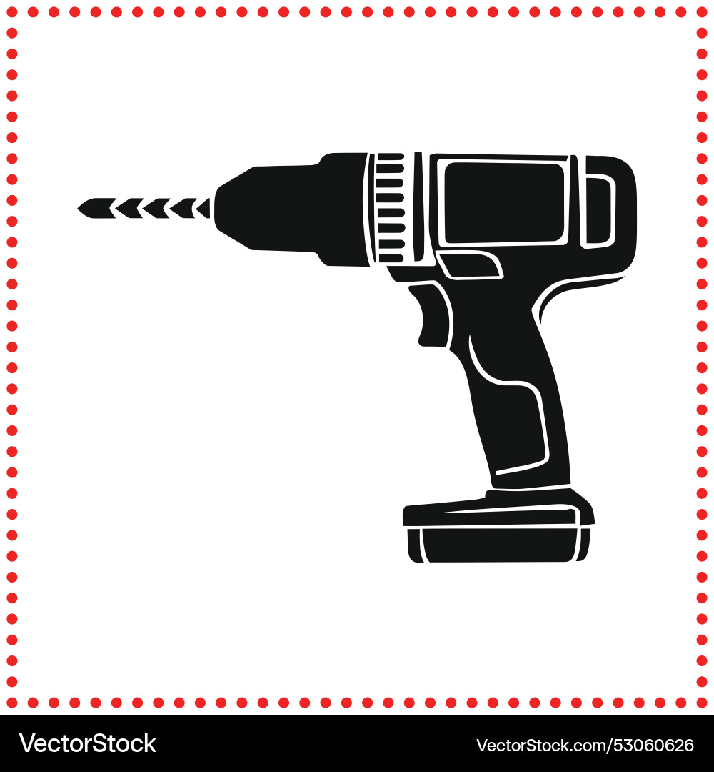Minimalist power drill silhouette ideal for tool Vector Image