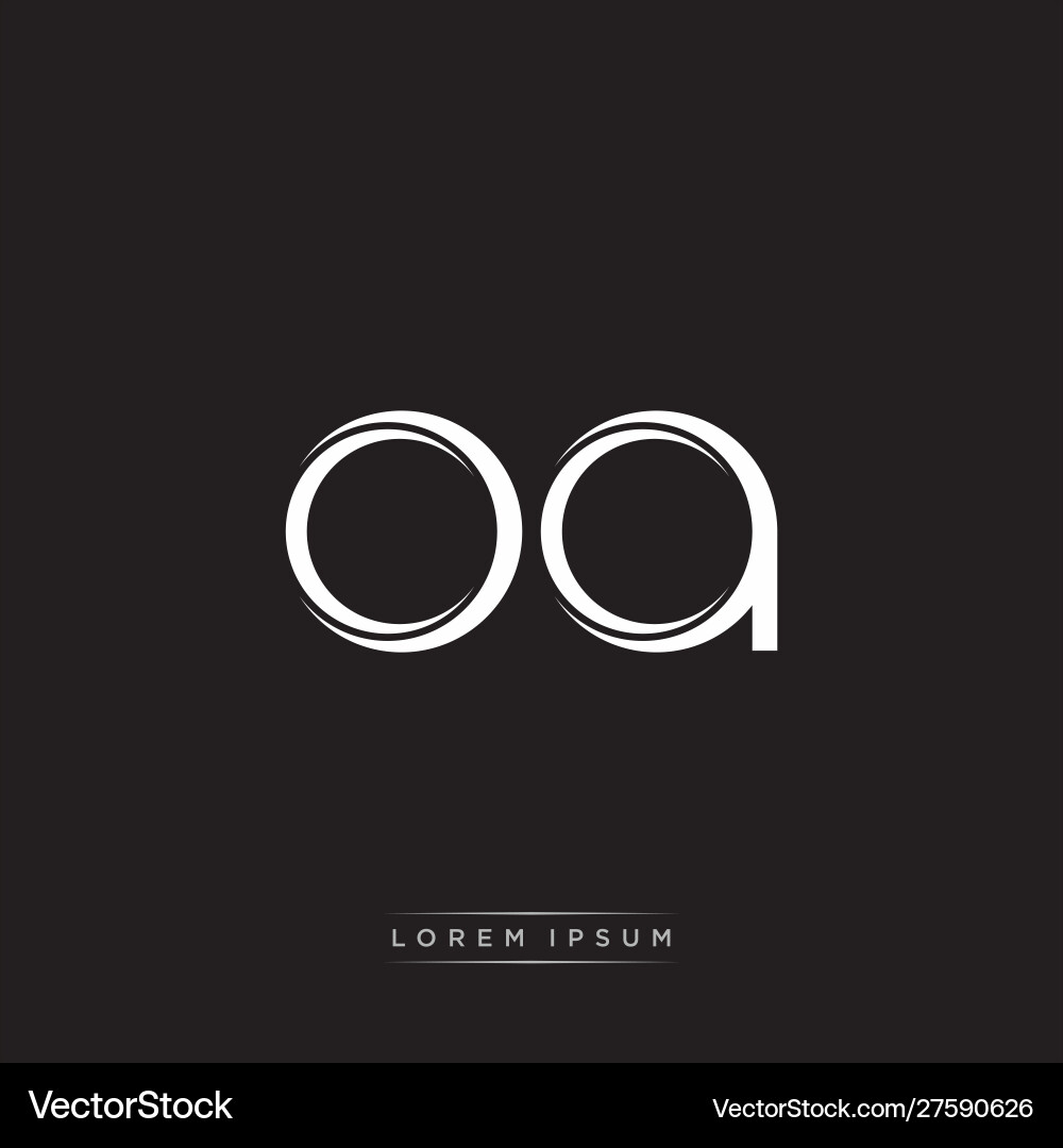 Oa initial letter split lowercase logo modern Vector Image