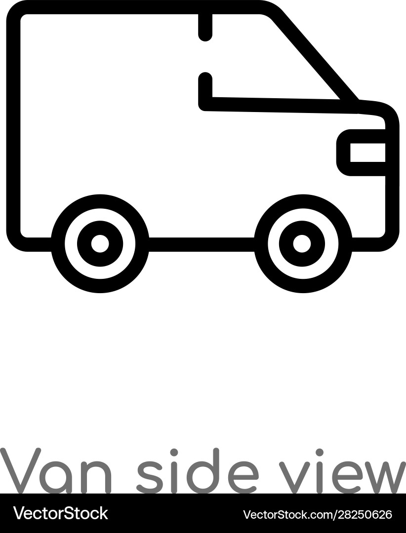 Outline van Seitenansicht Ikone isoliert schwarz einfach