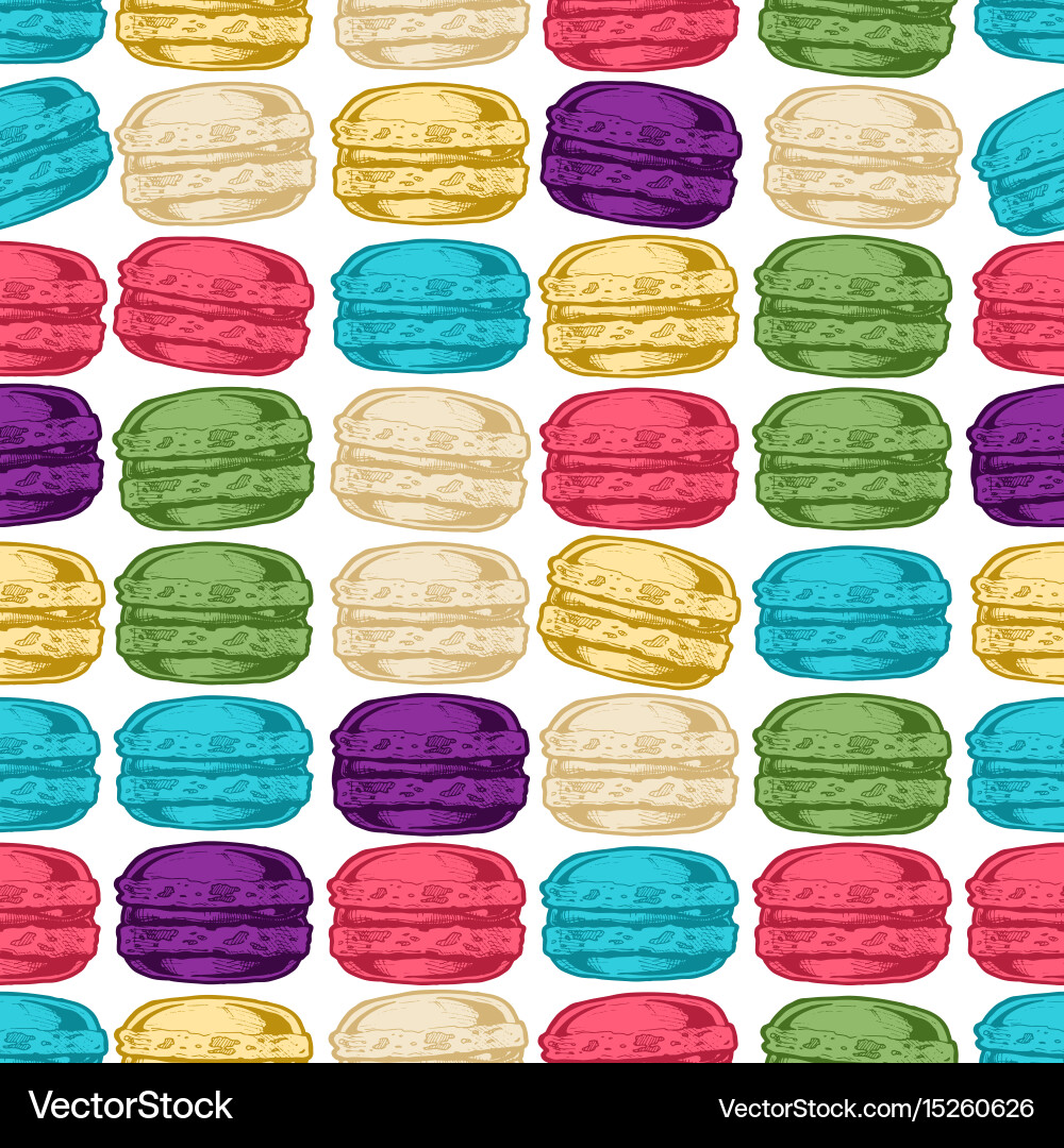 Pattern with macarons Royalty Free Vector Image