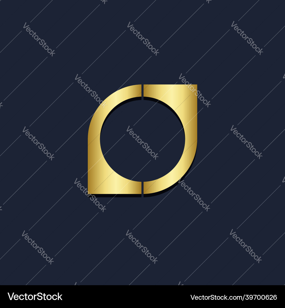 Round abstract geometry gold logo Royalty Free Vector Image