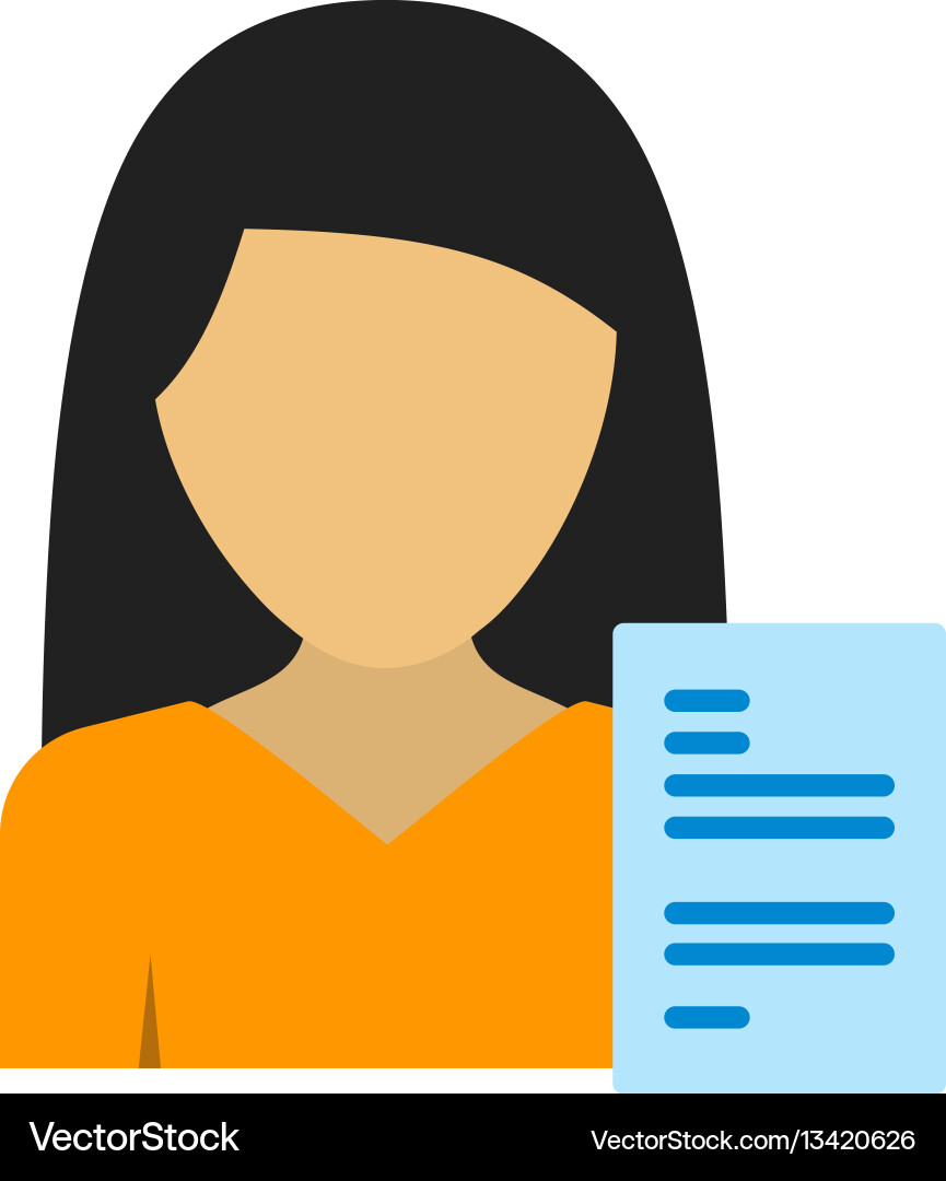 Woman resume Royalty Free Vector Image - VectorStock