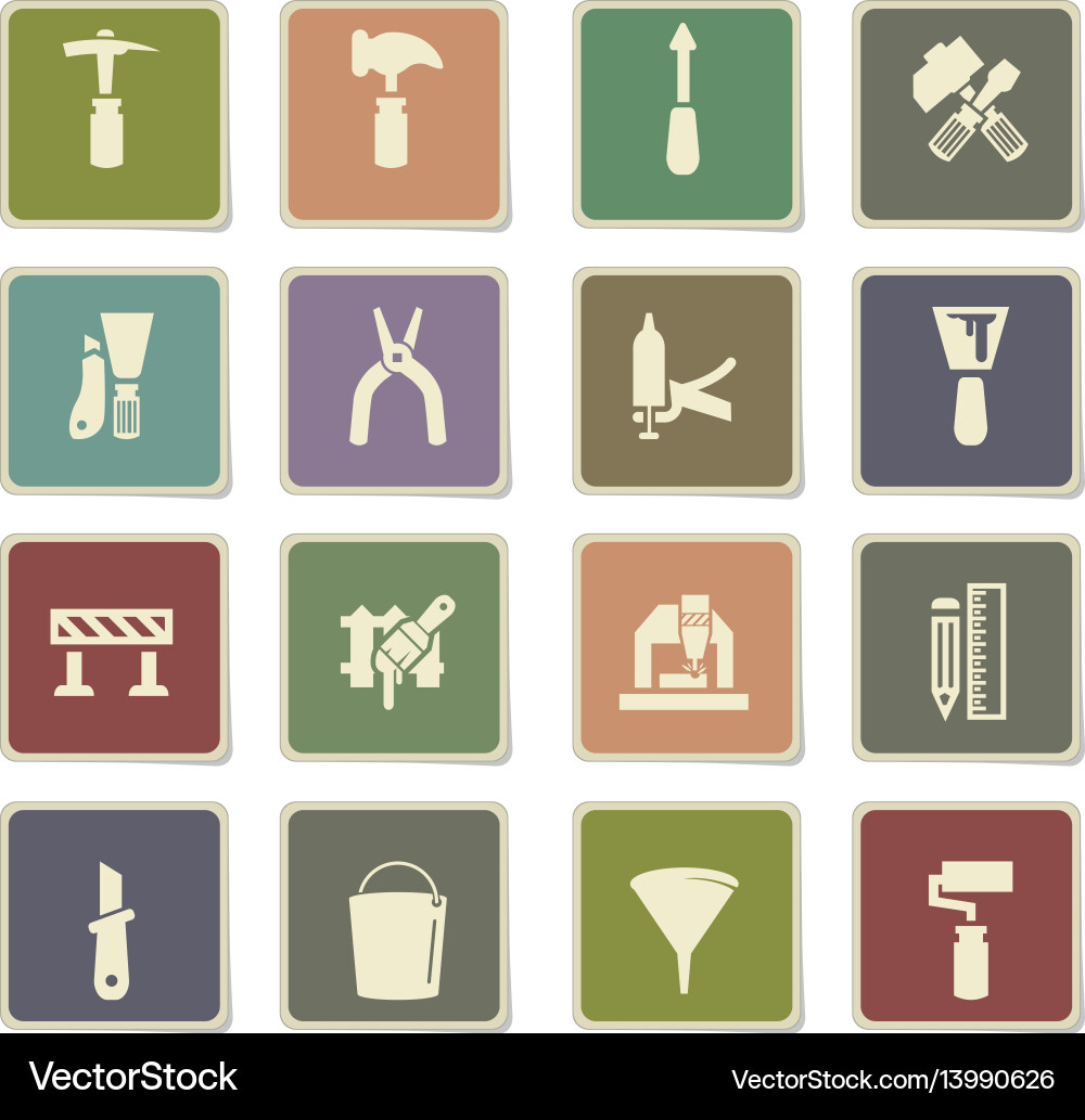 Work tools icon set Royalty Free Vector Image - VectorStock