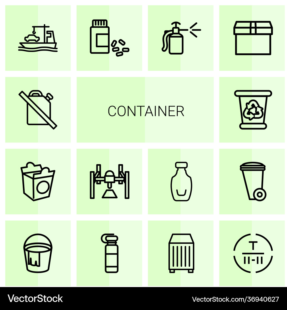 14 container icons Royalty Free Vector Image - VectorStock
