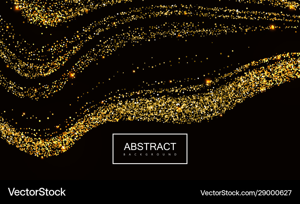 Black background with golden shimmering particles Vector Image
