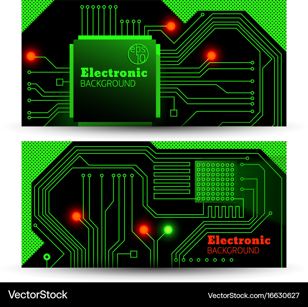 Electric board banners set Royalty Free Vector Image