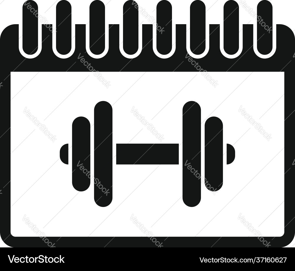 Gym time calendar icon simple style Royalty Free Vector