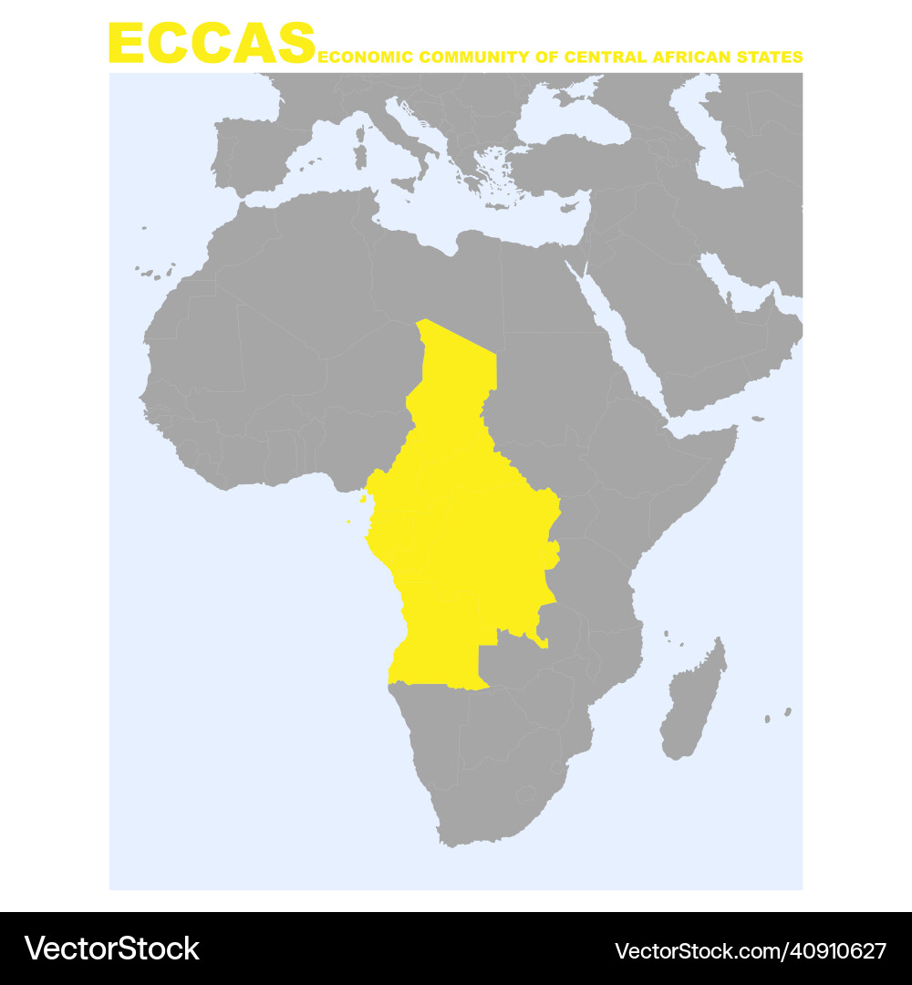 Map with location of the eccas Royalty Free Vector Image