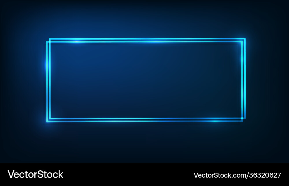 Neon Double Frame Royalty Free Vector Image - VectorStock