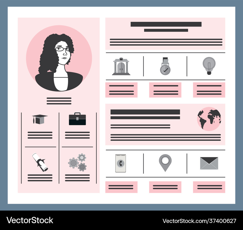 Professional cv template Royalty Free Vector Image