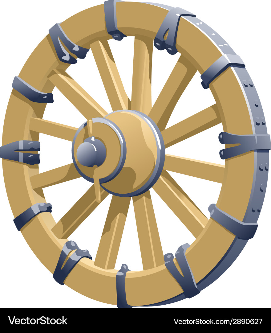 Rustic Wooden Wheel Royalty Free Vector Image - VectorStock