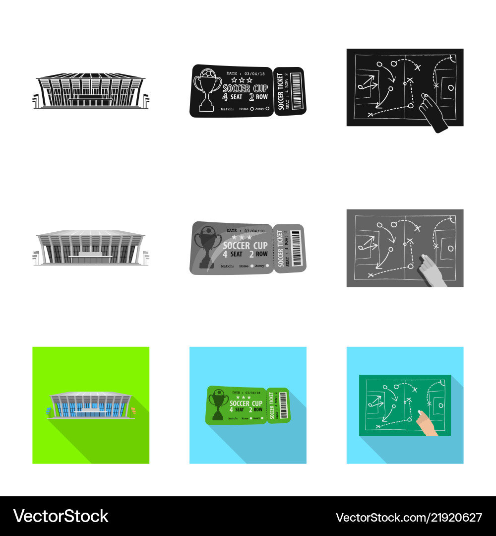 Soccer and gear symbol set Royalty Free Vector Image