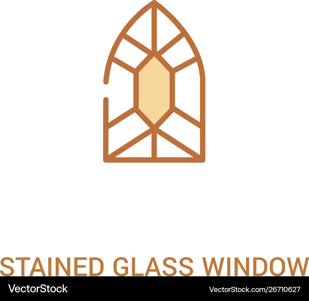 Stained glass window concept 2 colored icon Vector Image