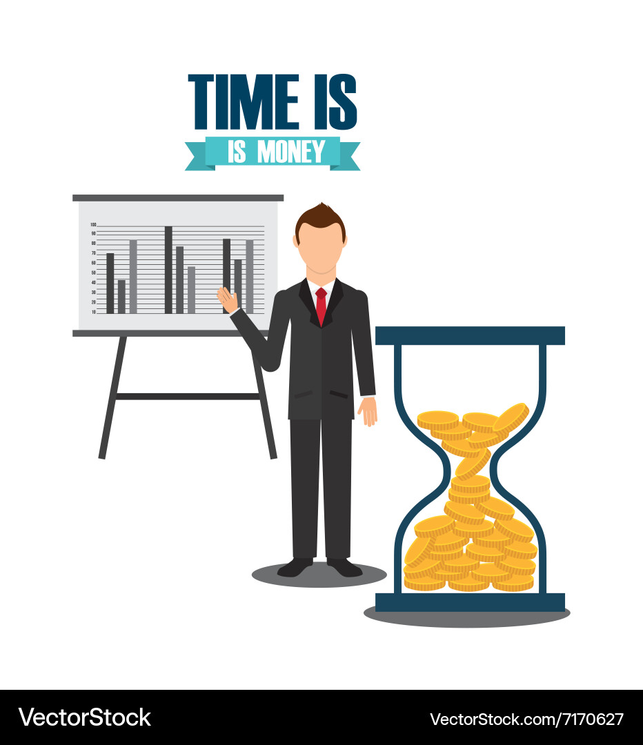 Time is money design Royalty Free Vector Image