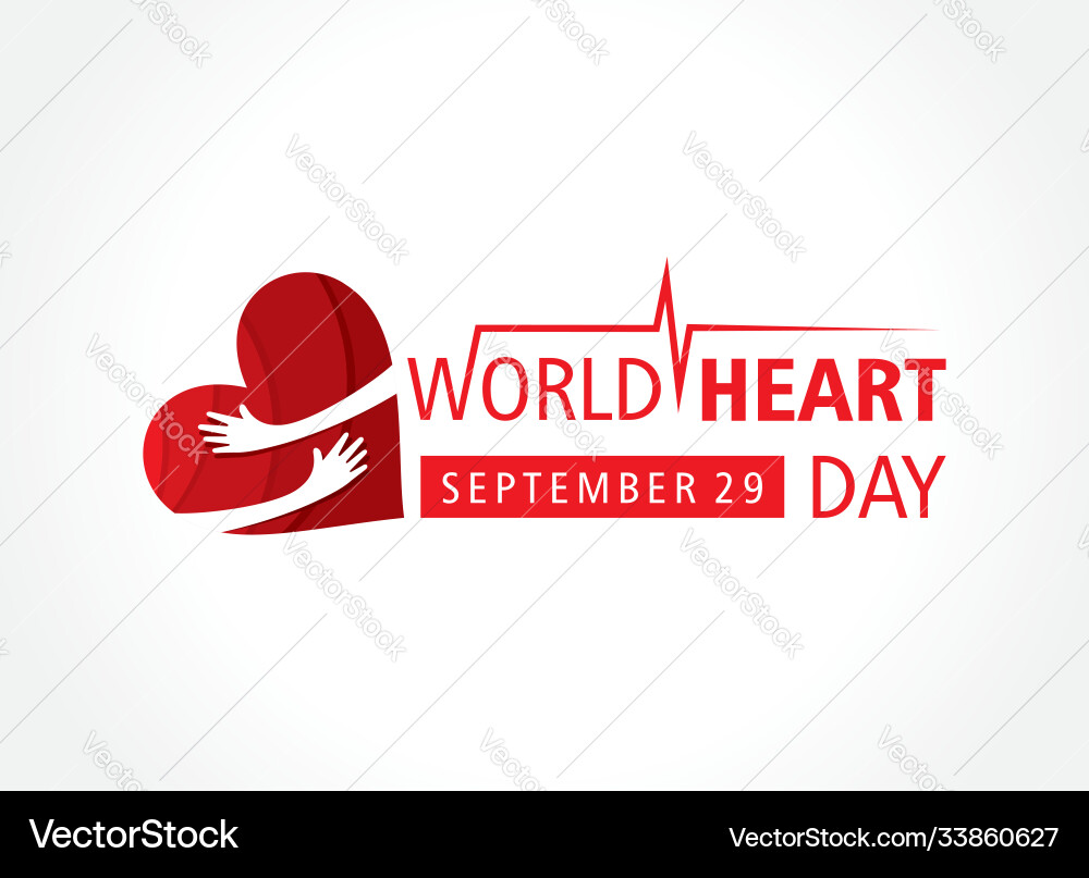 World heart day observed on 29 september Vector Image