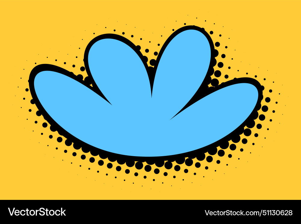 Blue pop art blossom Royalty Free Vector Image