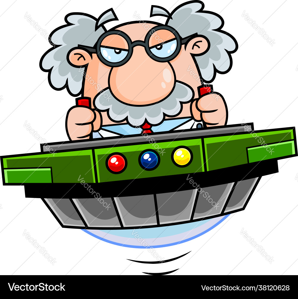 Funny science professor cartoon character Vector Image