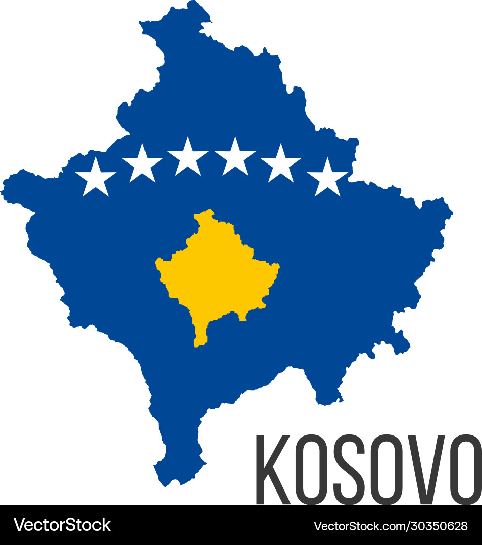 Kosovo Flag Map The Country Royalty Free Vector Vectorstock