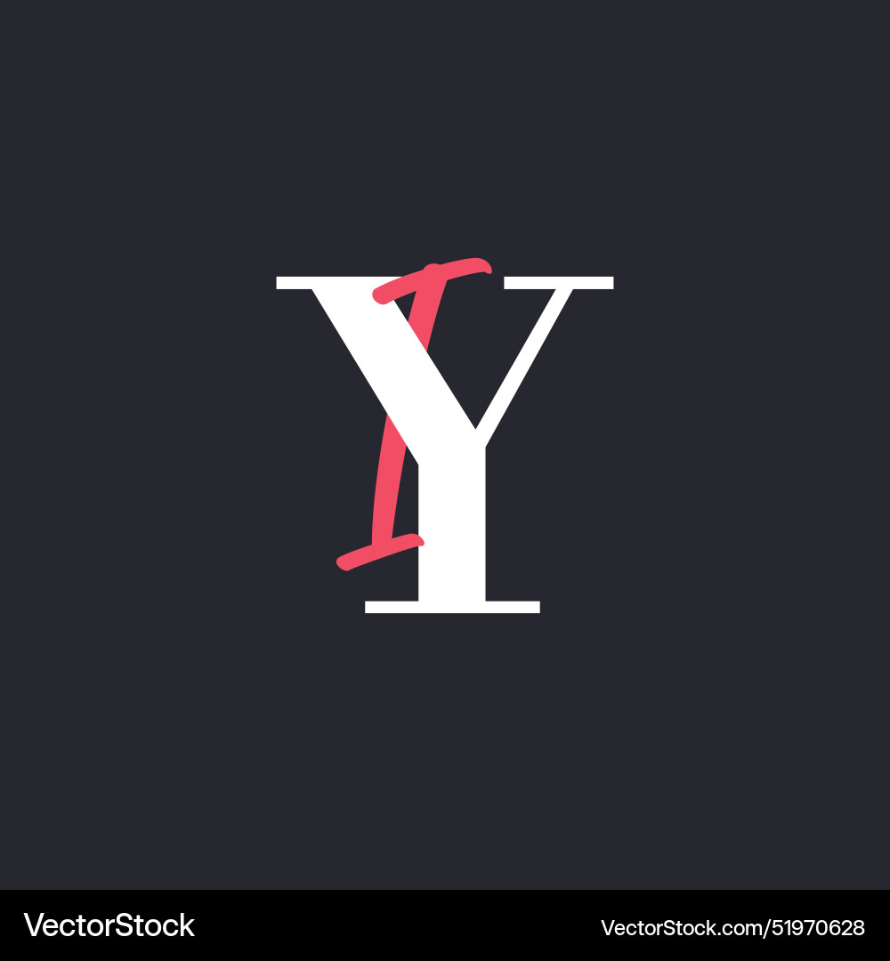 Letter yi logo perfectly blended initials Vector Image