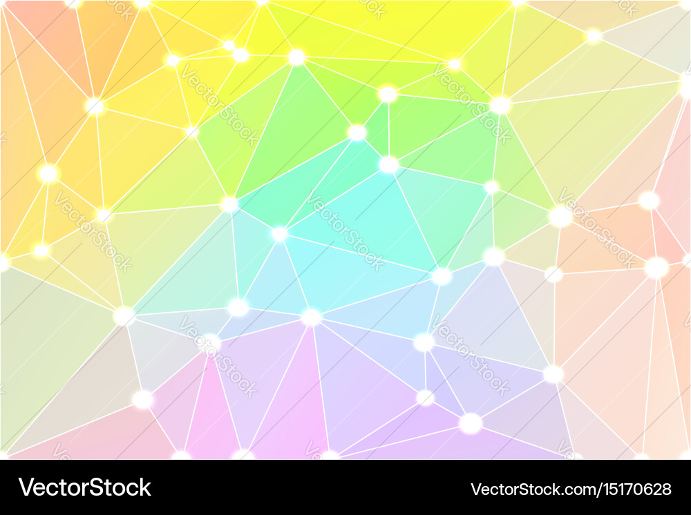 Light rainbow geometric background with mesh Vector Image