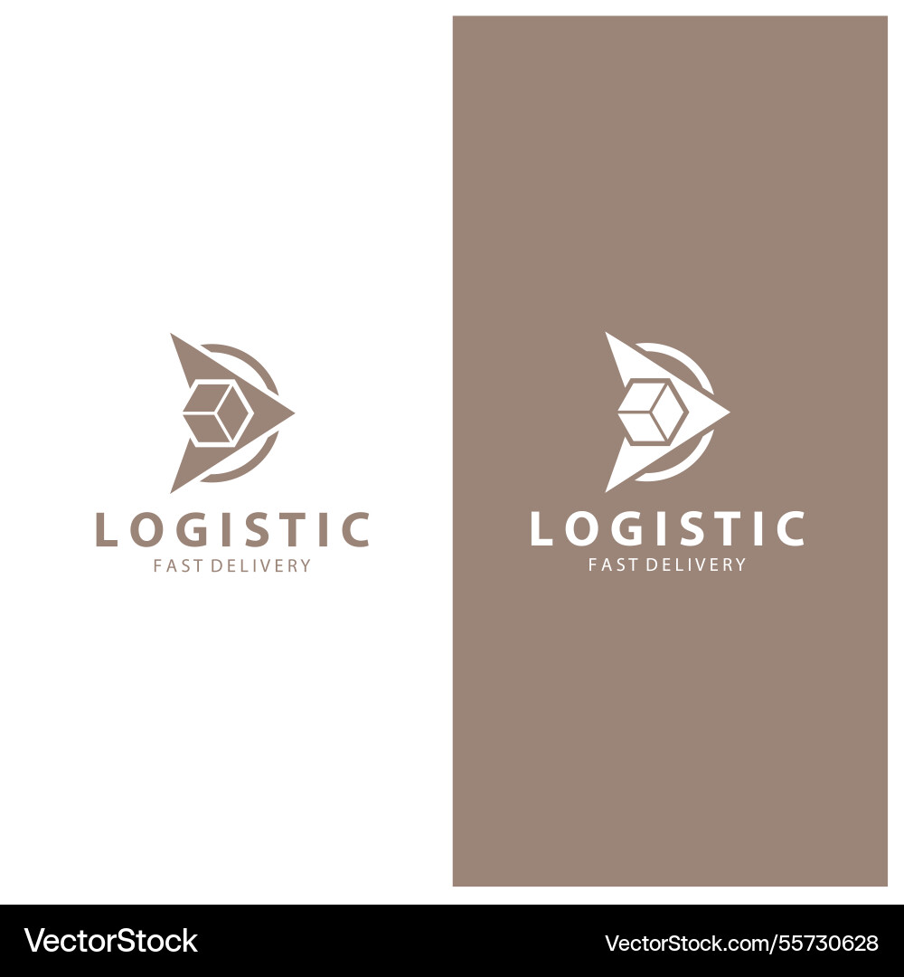 Logistic box logo delivery fast Royalty Free Vector Image