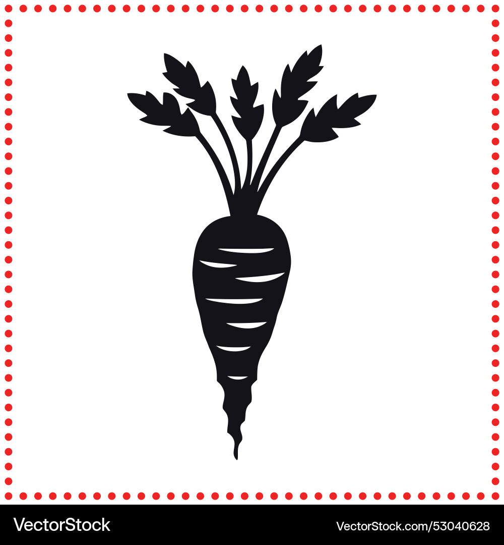 Rustic carrot silhouette for organic and farm Vector Image