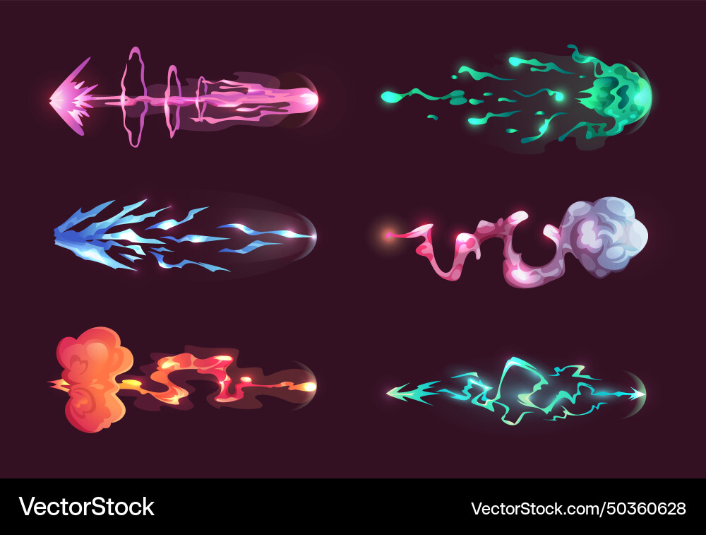 Shot effect cartoon vfx glowing effects from Vector Image