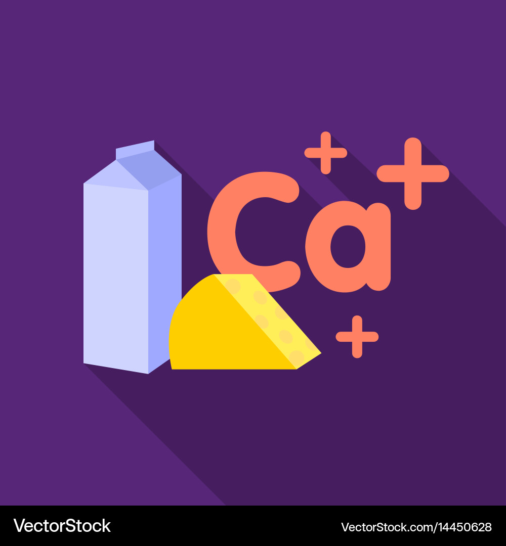 Sources of calcium icon in flat style isolated Vector Image
