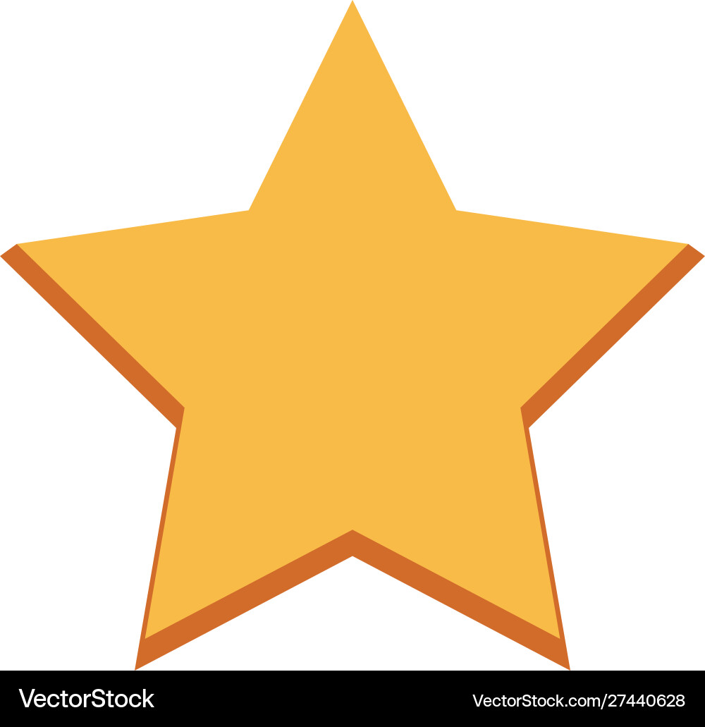 Yellow star shape icon flat design Royalty Free Vector Image
