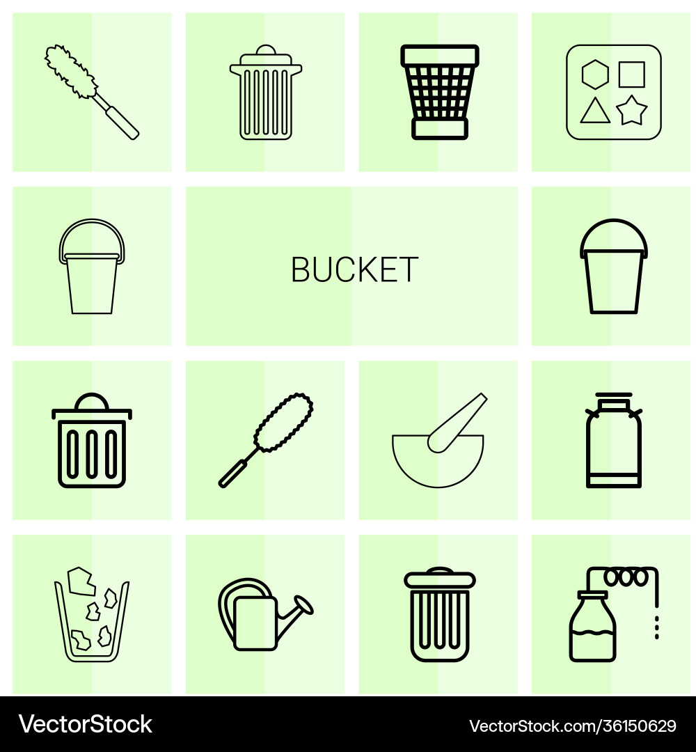 14 bucket icons Royalty Free Vector Image - VectorStock