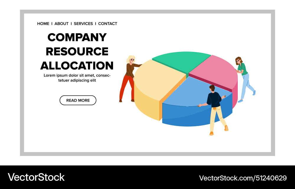 Analysis company resource allocation Royalty Free Vector
