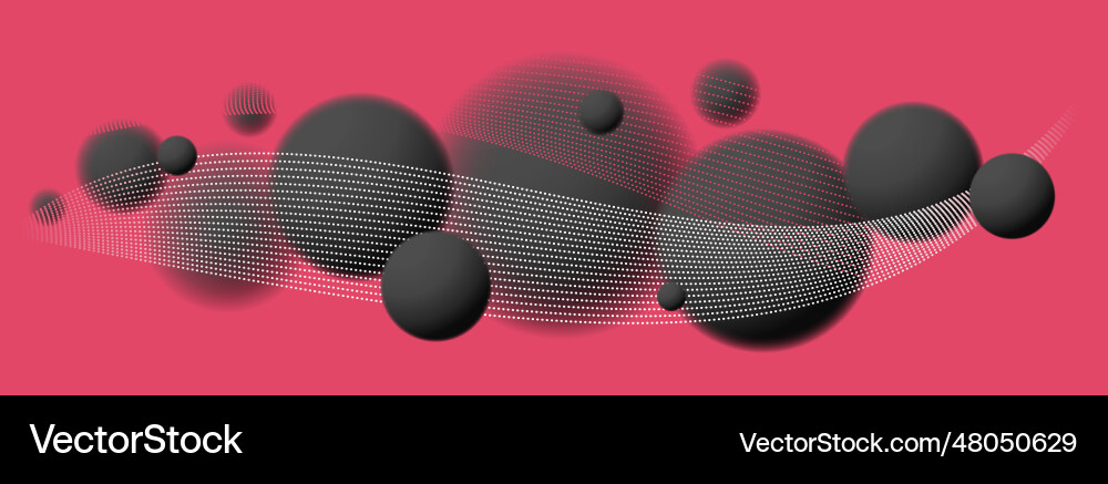 Blurred spheres over red abstract background Vector Image