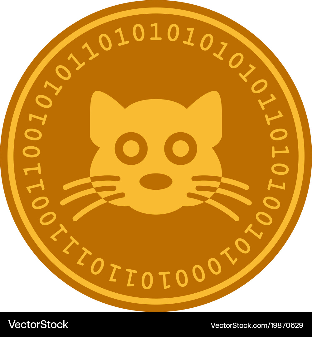 Cat digital coin Royalty Free Vector Image - VectorStock