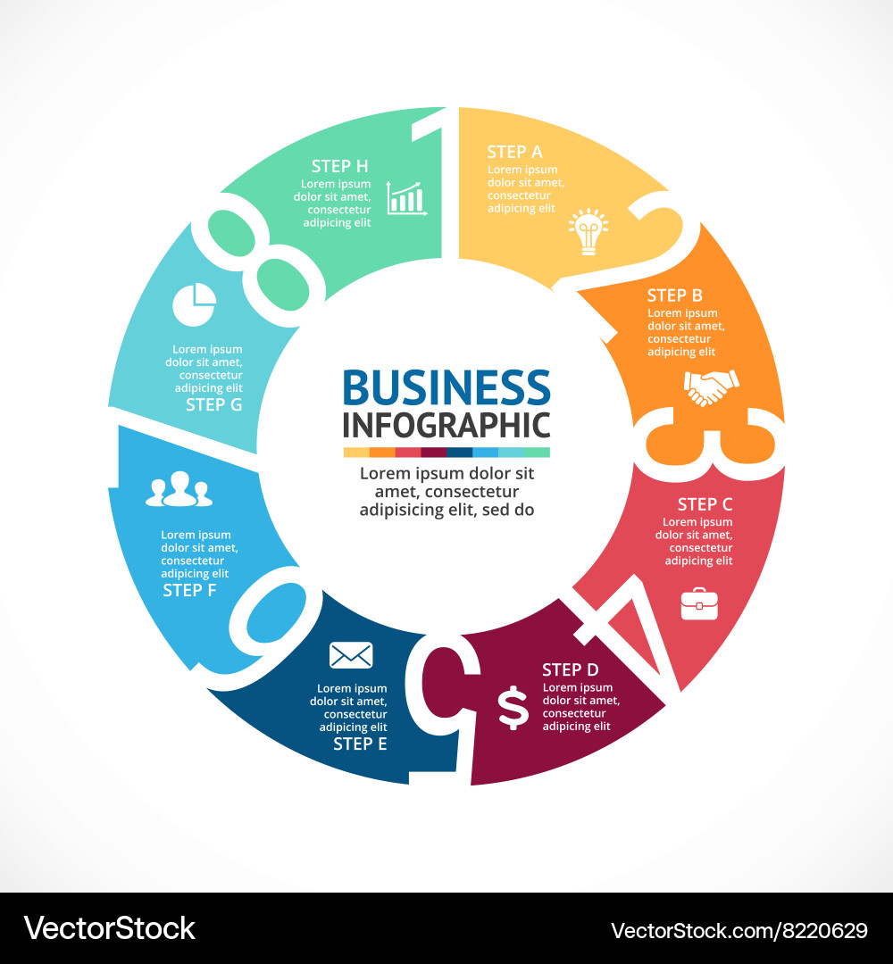 Circle arrows numbers infographic diagram Vector Image