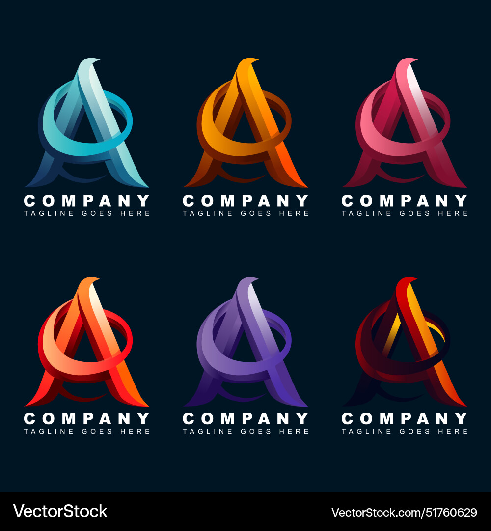 Creative letter a logo design template Royalty Free Vector