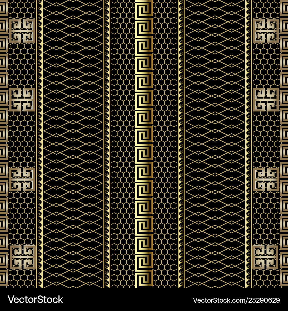 Gold Greek Key Meander Border Royalty Free Vector Image