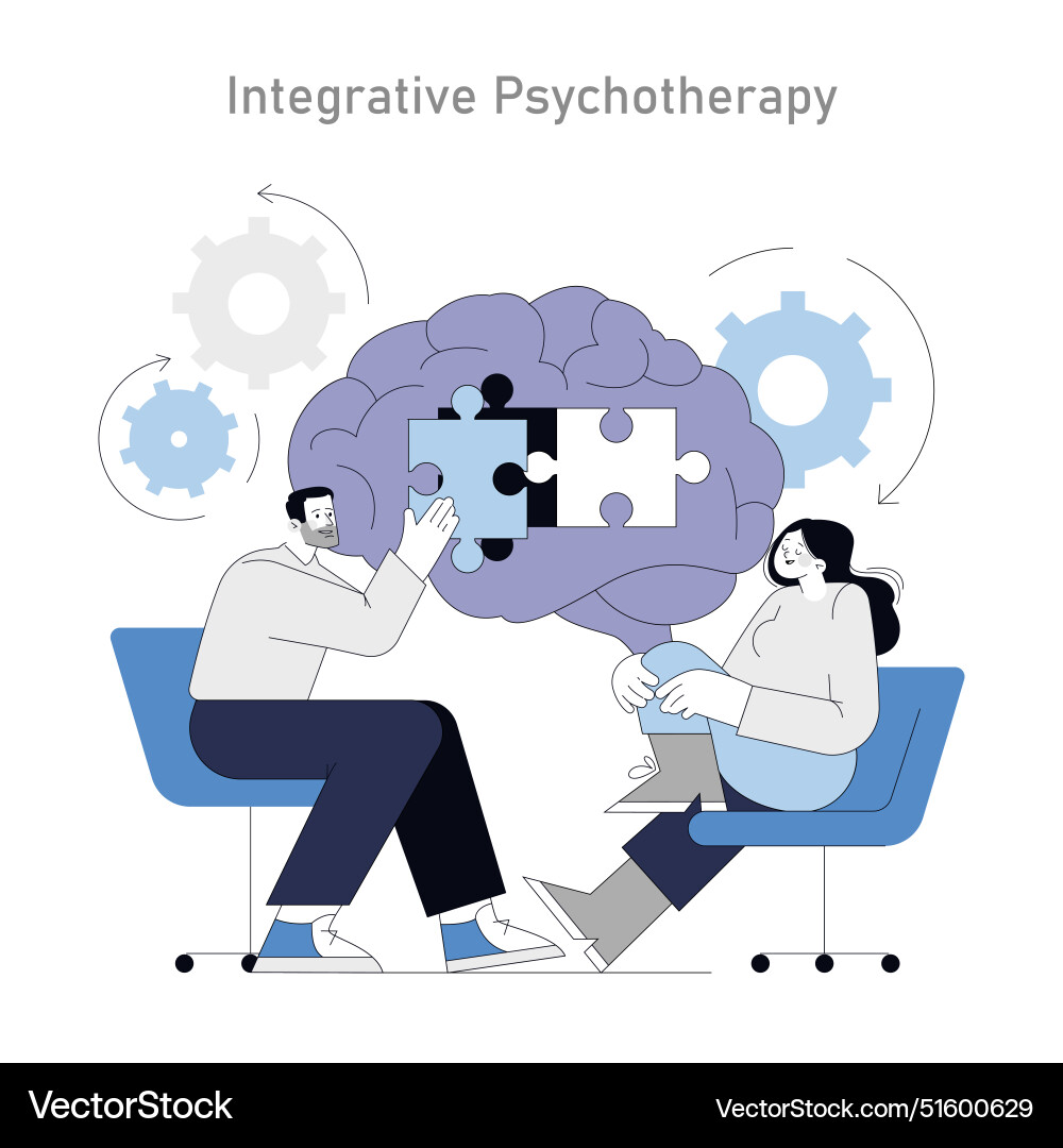 Integrative psychotherapy flat Royalty Free Vector Image