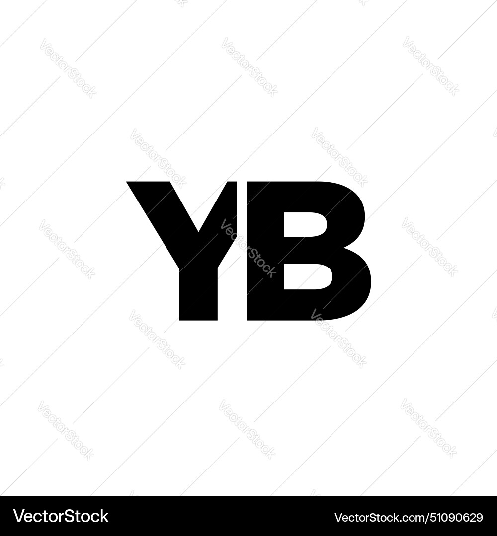 Letter y and b yb logo design template minimal Vector Image